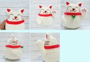 Maneki Neko Lucky Cat Amigurumi Free Crochet Pattern